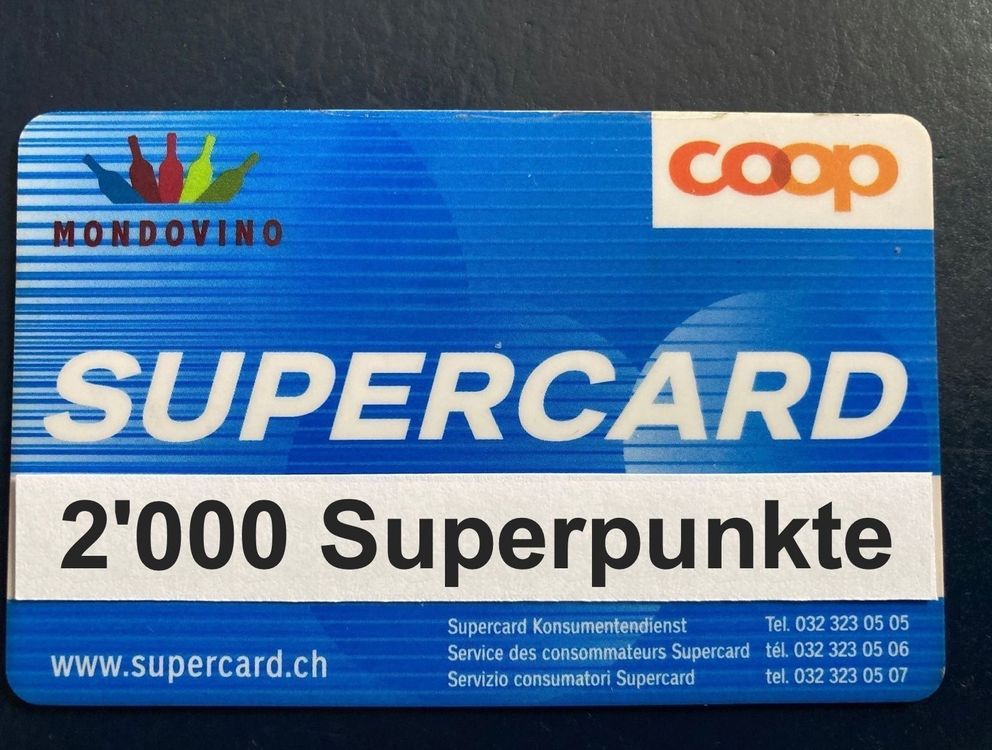 2'000 Superpunkte COOP Supercard Punkte (Neu und originalverpackt) in ...