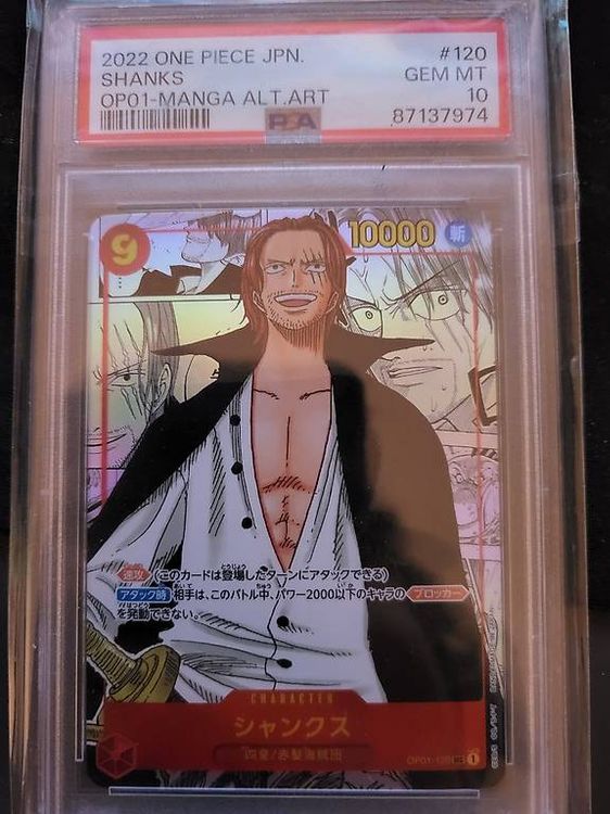 One Piece TCG Shanks Manga Alt Art OP01 PSA 10 (Japanisch) (Neu (gemäss ...