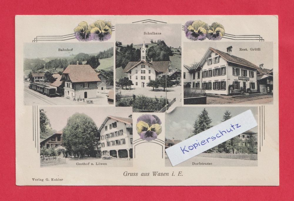 Wasen (BE) Sumiswald im Emmental Lichtdruck koloriert 5-Bild (Gebraucht ...