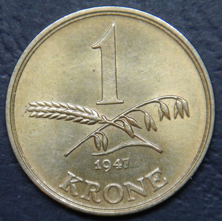 Dänemark 1 Krone 1947 * Christian X (Gebraucht) in Glis für CHF 1 – mit ...