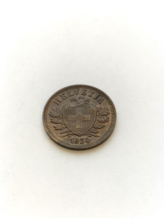 2 Rappen Münze Helvetia 1934 Schweiz Vintage (Gebraucht) in Horgen für CHF 5 – mit Lieferung auf ...