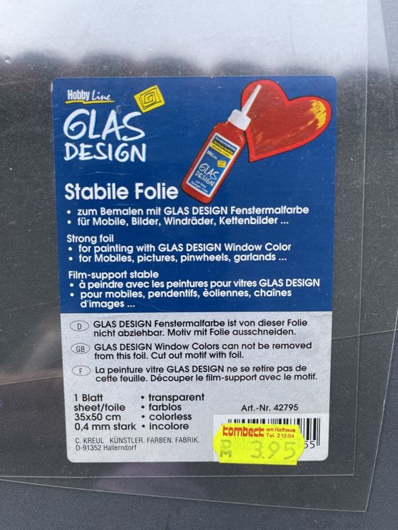 Stabile Folie für Window-Color-Farben von HobbyLine, 3 Blatt (Neu ...