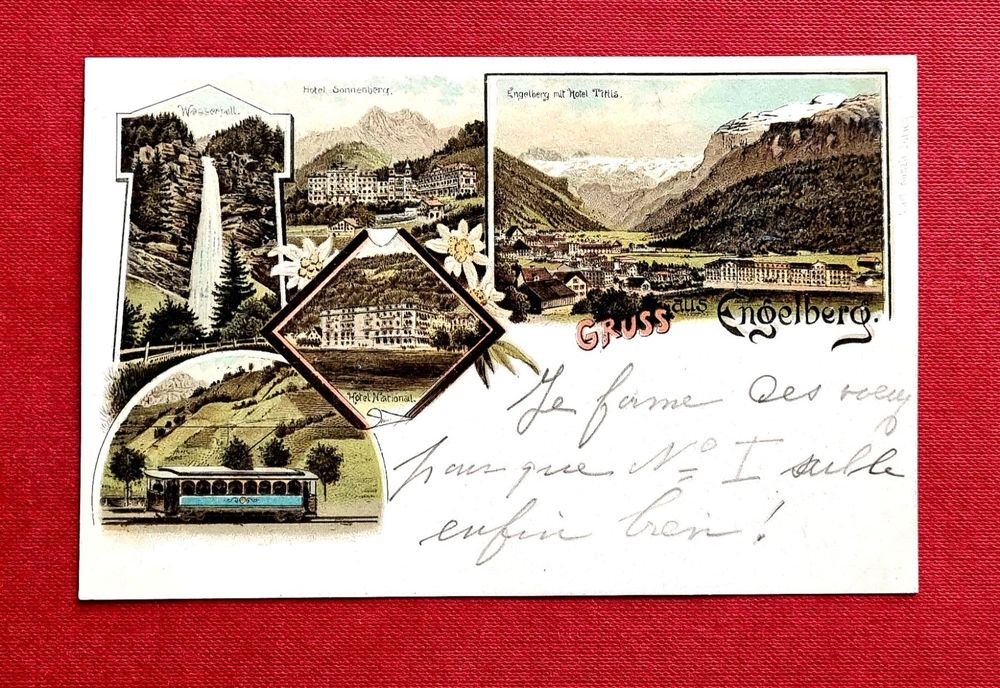 Engelberg - Mehrbildkarte - Elektrische Bahn - Litho - 1899 (Gebraucht) in Rothrist für CHF 38 ...
