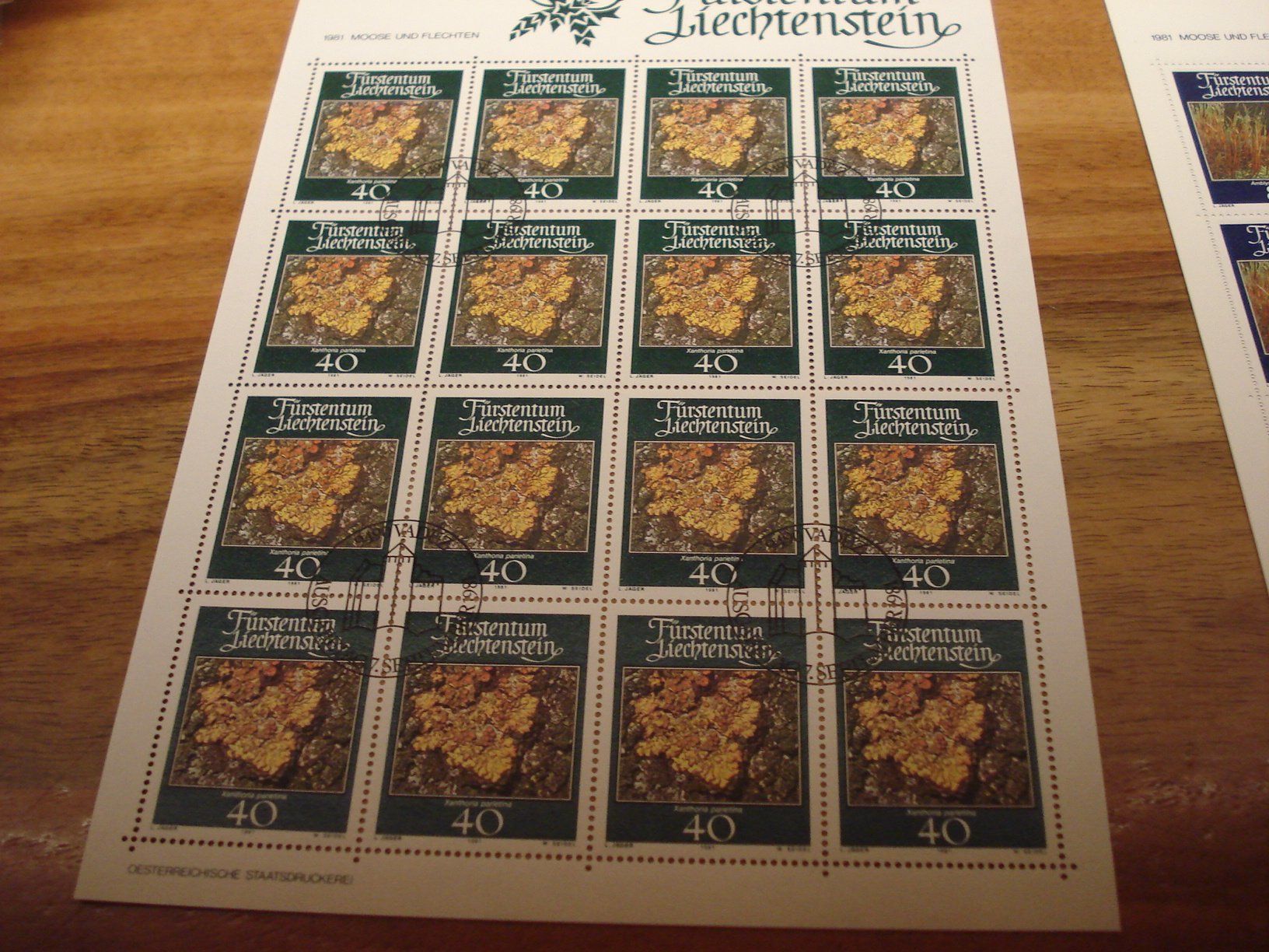 Liechtenstein 1981, Bogensatz Moose + Flechten, ET-o (Gebraucht) in Niederwil AG für CHF 1 – mit ...
