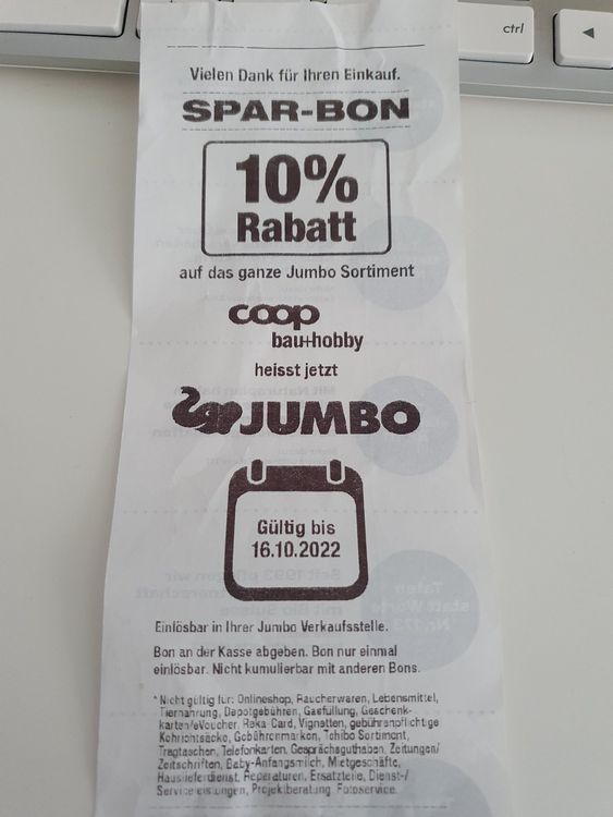 Spar Bon Jumbo (Neu und originalverpackt) in St.Gallen für CHF 1 – mit ...
