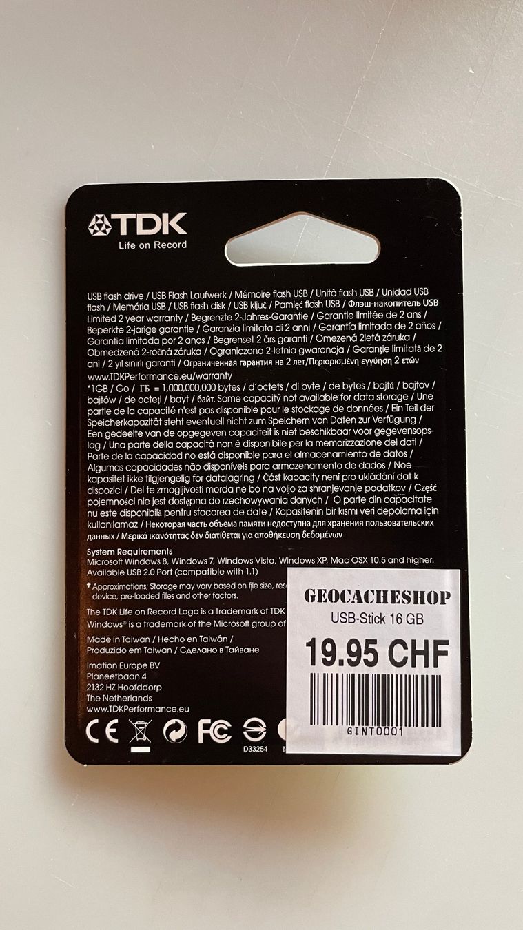 TDK USB Stick 16 GB, ungeöffnet, neu (Neu und originalverpackt) in Glattfelden für CHF 4.95 ...