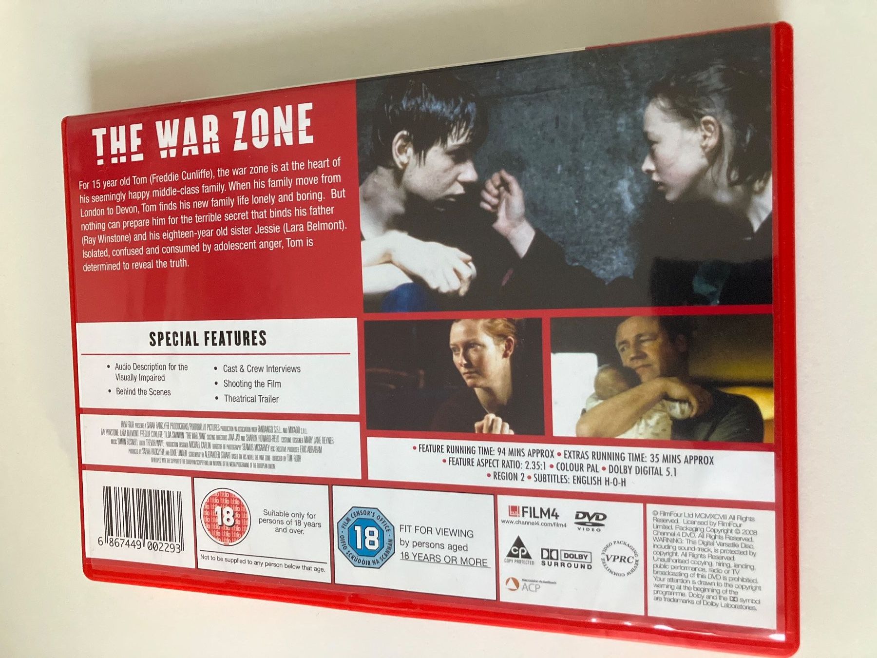 The War Zone [DVD] Winstone, Belmont, Cunliffe, Swinton ENG (Gebraucht ...