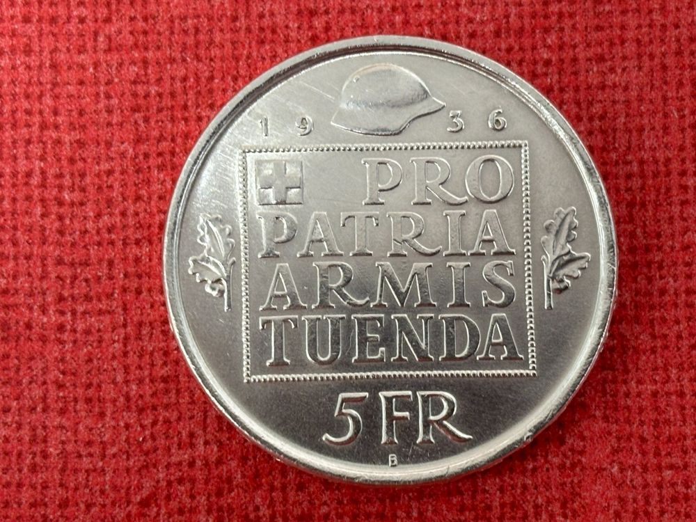 5 FRanken Gedenkmünze 1936 Wehranleihe Silber TOP (Gebraucht) in Ormalingen für CHF 18.95 – mit ...