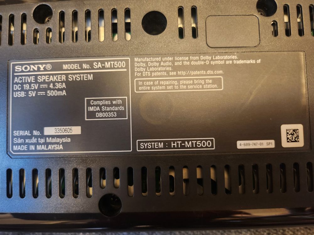 Sony Soundbar mit kabellosem Subwoofer (SA-MT500) (Gebraucht) in Basel ...