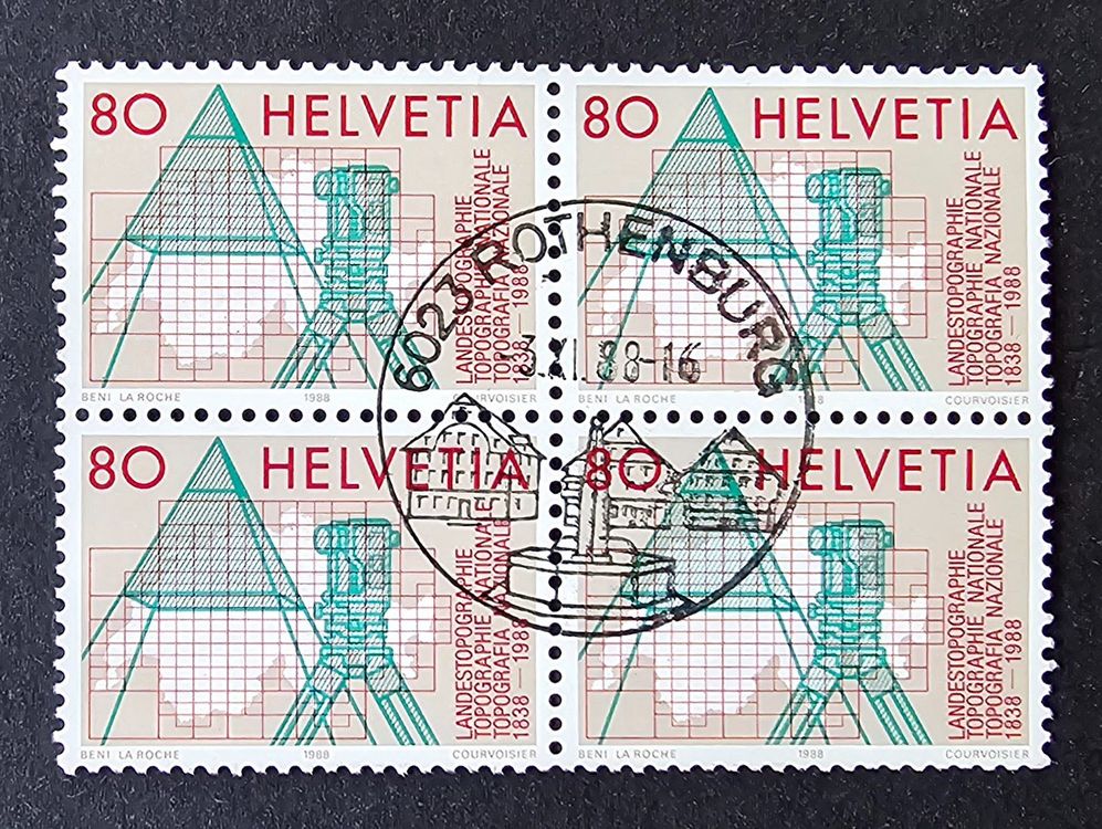 Z 767 150 Jahre Landestopographie/Viererblock **/ (1988) (Neu (gemäss Beschreibung)) in Hittnau ...