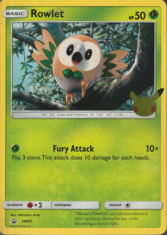 TCG POKEMON ROWLET SM01 BLACK STAR PROMO XXL jumbo size (Neu (gemäss ...