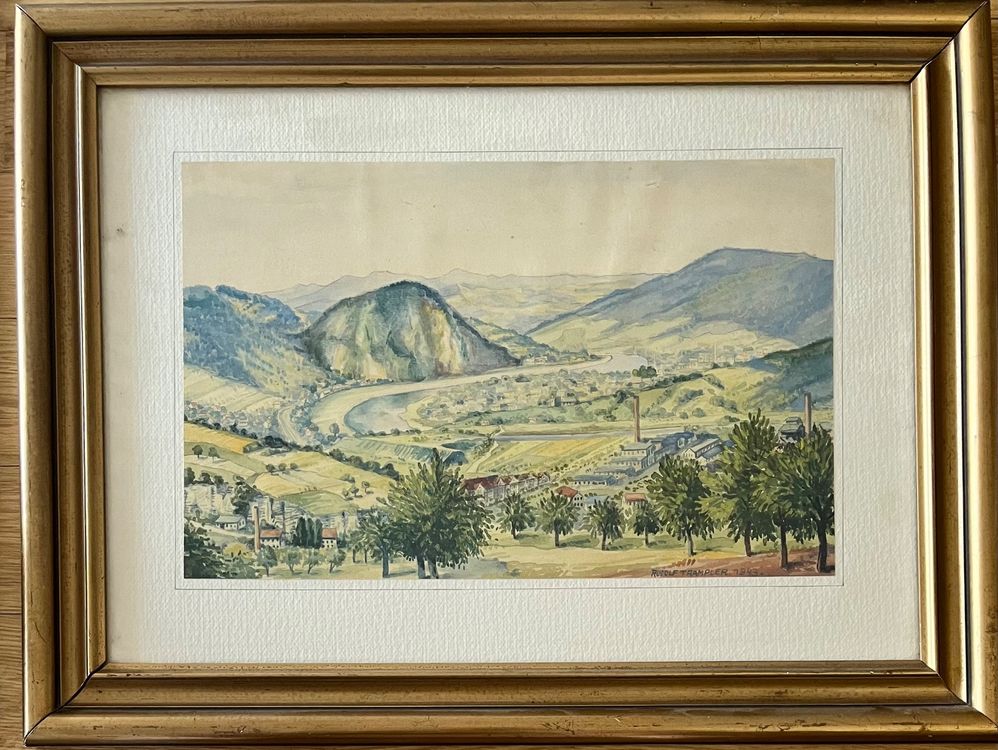 Rudolf Trampler - Berglandschaft Aquarell aus 1943 | Kaufen auf Ricardo