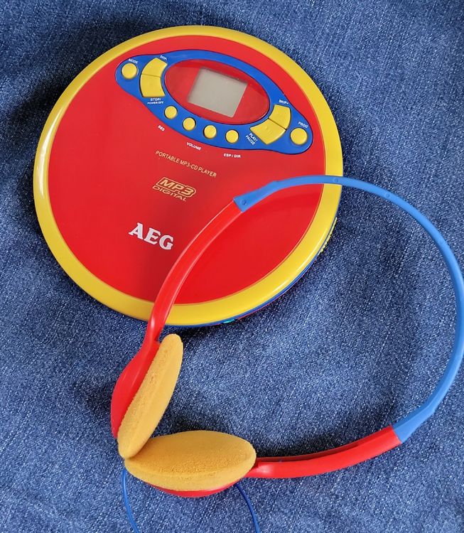🔴🔵🟡 Vintage AEG Discman mit original Kopfhörer verm. 80er (Gebraucht ...