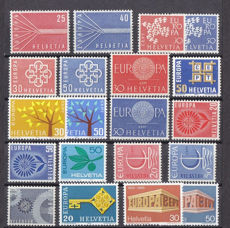 1957-1969 Komplette EUROPASÄTZE ** Postfrisch** Frankatur | Kaufen auf Ricardo
