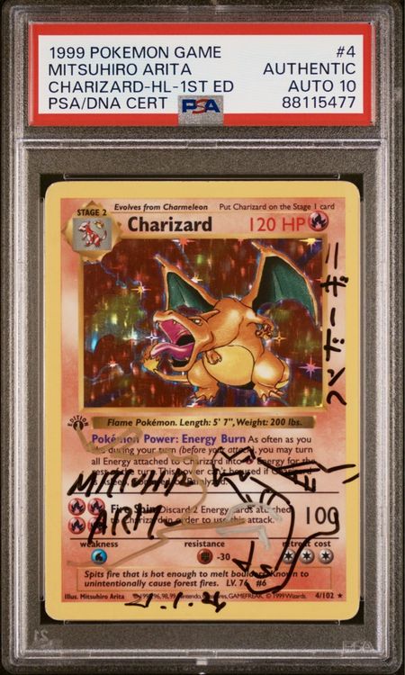 Charizard 1edition shadowless PSA 10 Autogramm | Kaufen auf Ricardo