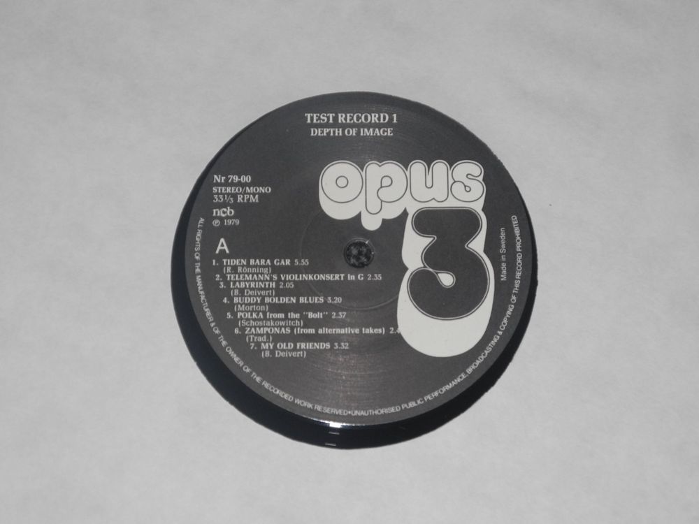 AUDIOPHILE OPUS 3 - TEST RECORD 1 - DEPTH OF IMAGE (Neu (gemäss ...
