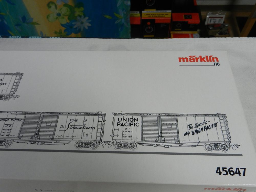 Märklin HO 45647 Union Pacific Double Door Box Car Set 3 Wag (Neu und ...