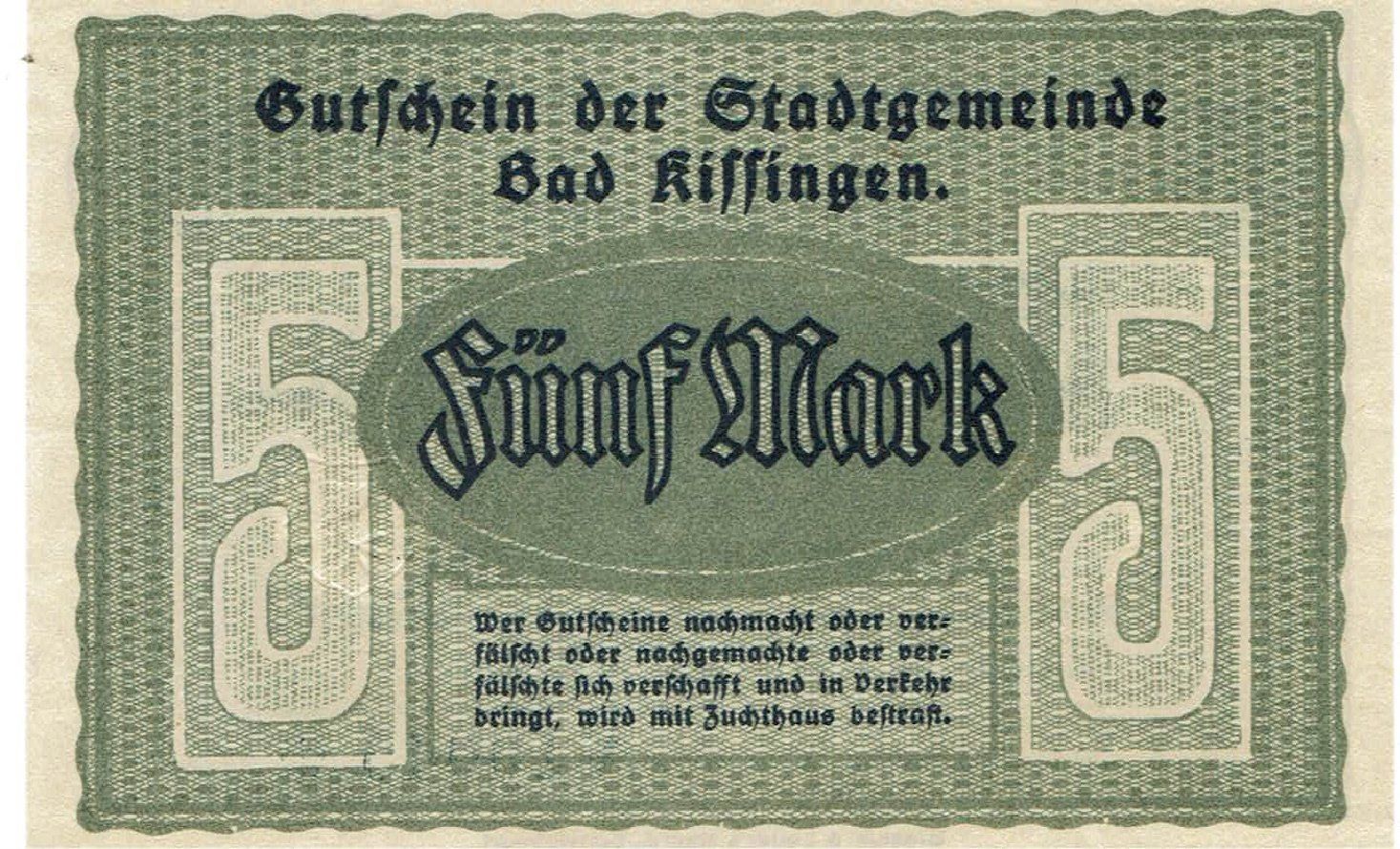 Bad Kissingen 5 Mark 20.11.1918 VZ+-VZ++ (Gebraucht) in Steffisburg für ...