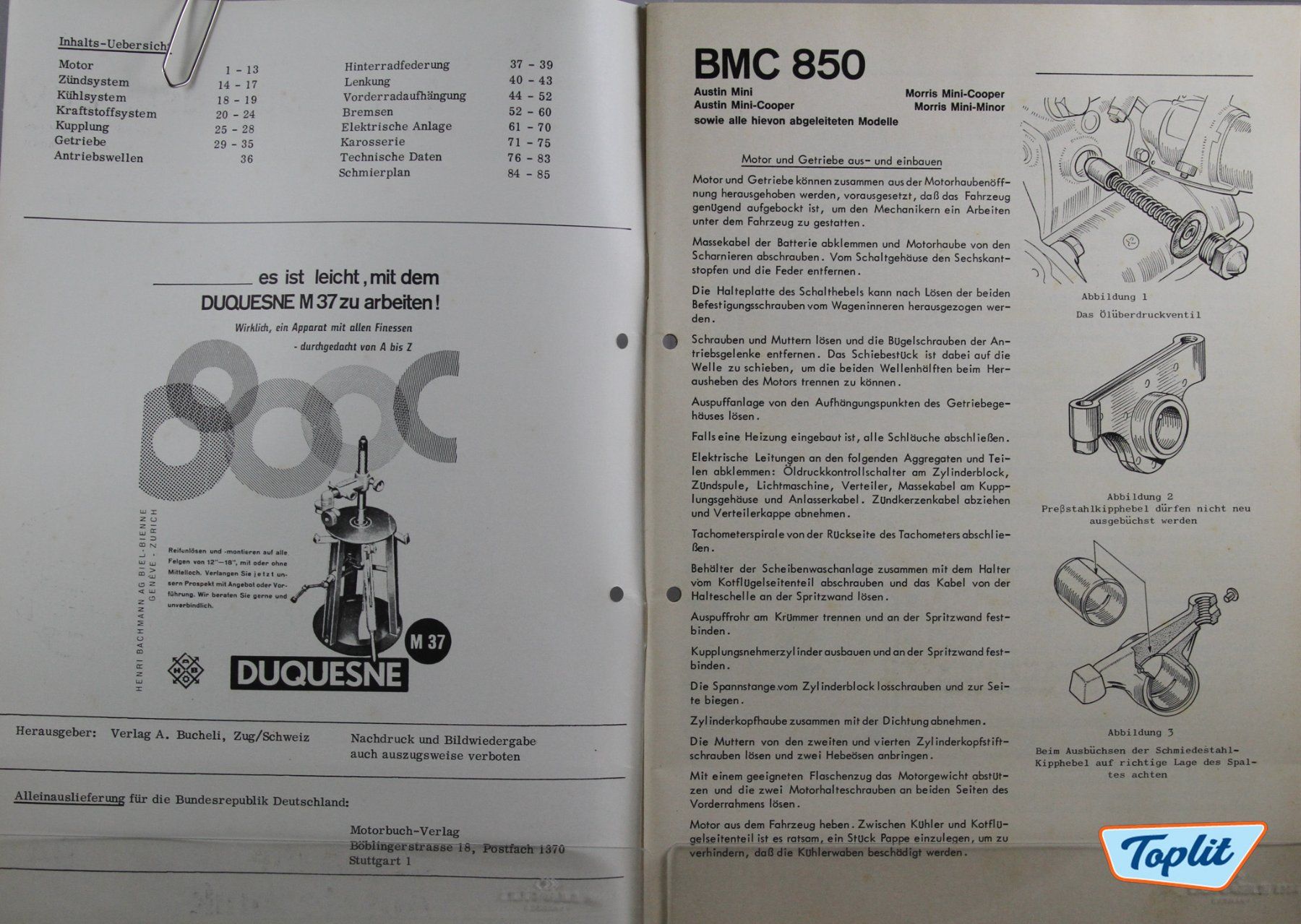 REPARATUR ANLEITUNG - BUCHELI - MINI 850 - BAND 94 (Gebraucht) in ...