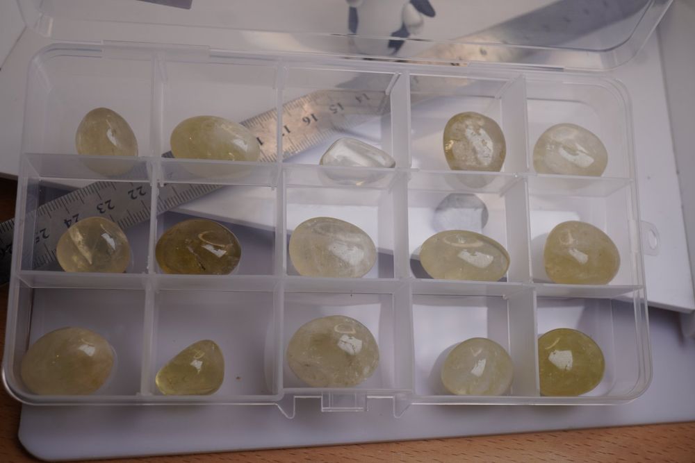 Citrin Brasilien Trommelsteine : 15x Stück in Box no3 (Neu und ...