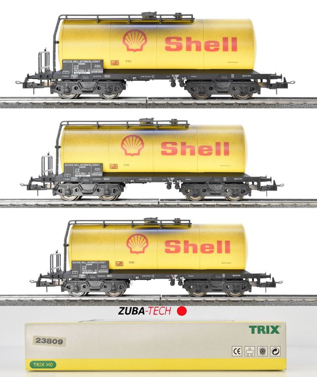 Trix 23809 Kesselwagen-Set Shell DB 3-tlg H0 GS mit OVP (Gebraucht) in ...