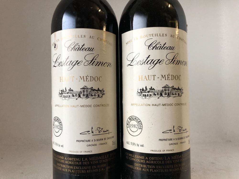 2 Flaschen Lestage Simon Ht. Medoc 1982... (Neu und originalverpackt ...