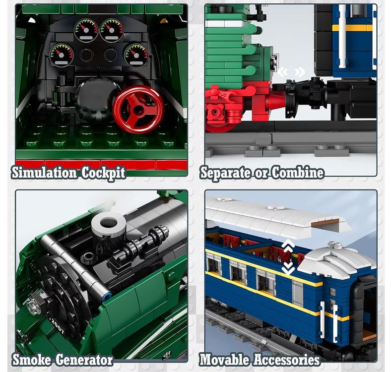 Mould King RC-Eisenbahn Neu 2348 Teile Licht komp. mit Lego | Kaufen ...