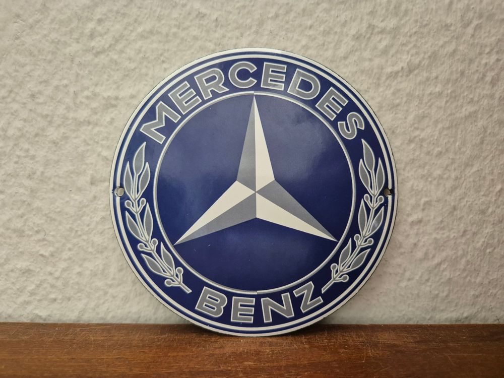 Emailschild Mercedes Benz Logo Emaille Schild Reklame Retro (Neu ...