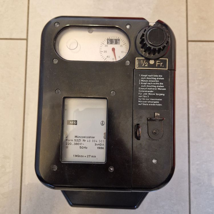 Münzzeitzähler AEG Form S221 Nr 40, 1986. (Défectueux) à Stans pour CHF ...