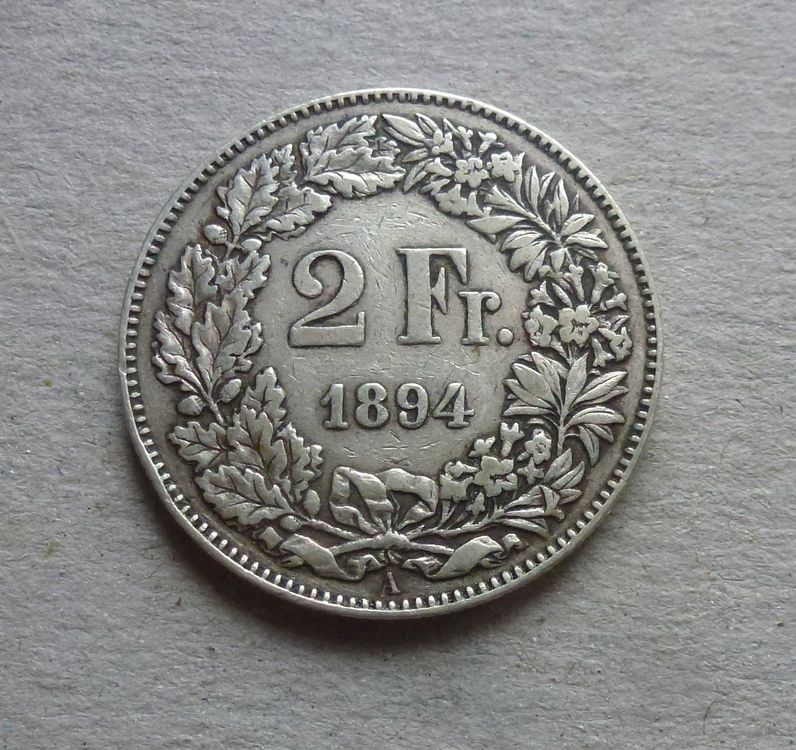 ++ 2.- Franken 1894, gute Erhaltung (Gebraucht) in Walkringen für CHF 45 – mit Lieferung auf ...