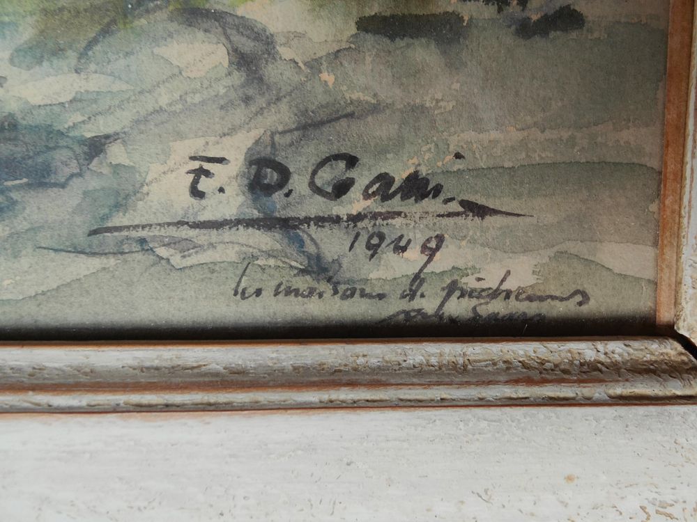 Aquarelle signée "maison de pêcheurs" lac de Neuchâtel (Gebraucht) in Tramelan für CHF 50 – mit ...