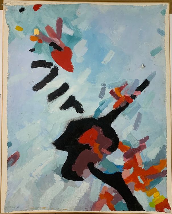 Carlo Horat grosses Abstraktes Gemälde (Gebraucht) in Root für CHF 100 ...