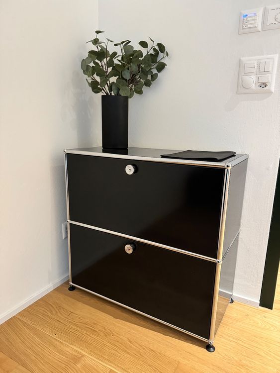 USM Haller Sideboard, schwarz, 2x1, Auszug und Fach / selten (Gebraucht ...