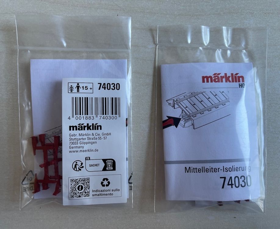 Märklin 74030 Mittelleiter-Isolierung 2 Packungen (Neu und ...
