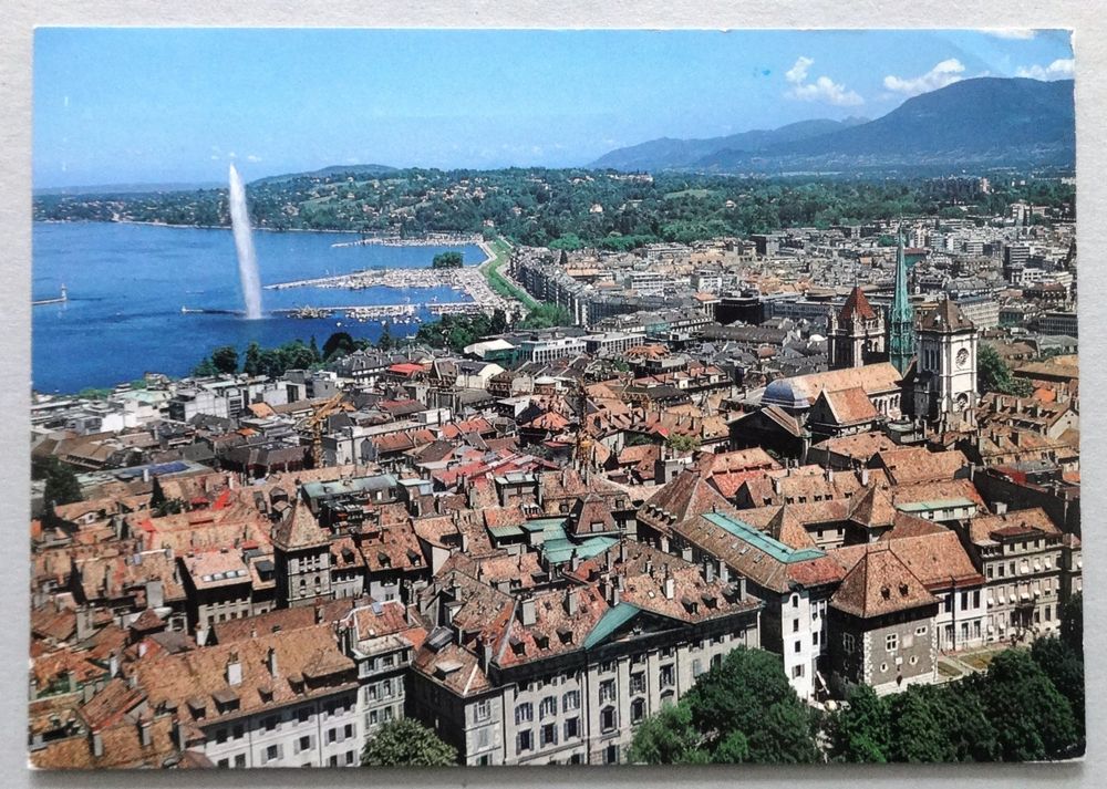 Genève - Vue aérienne de la Haute-Ville et la Rade (Défectueux) à ...