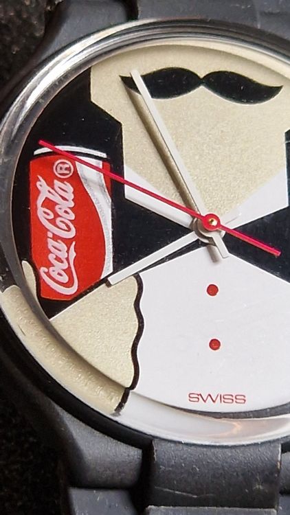 Seltene Uhr Coca Cola Tuxedo 1986 Swiss ETA Water Resistant (Defekt) in ...