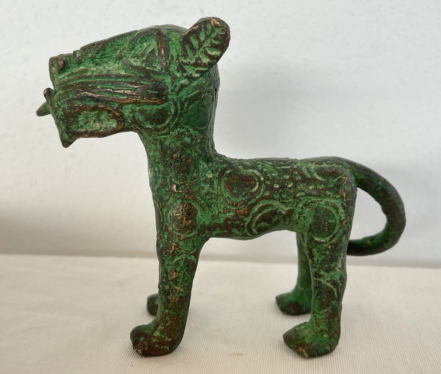 feiner alter Leopard Bronze Benin Höhe 10 cm | Kaufen auf Ricardo