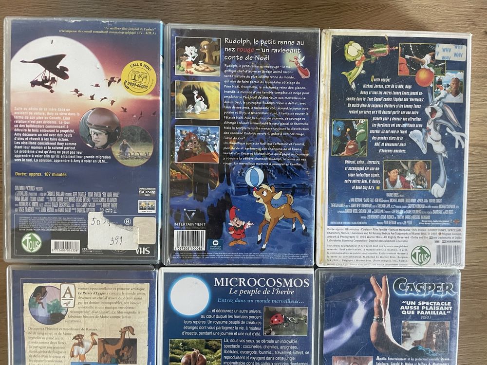 K7 VHS : Space Jam Rudolph Microcosmos Casper Prince d’Egypt (D ...