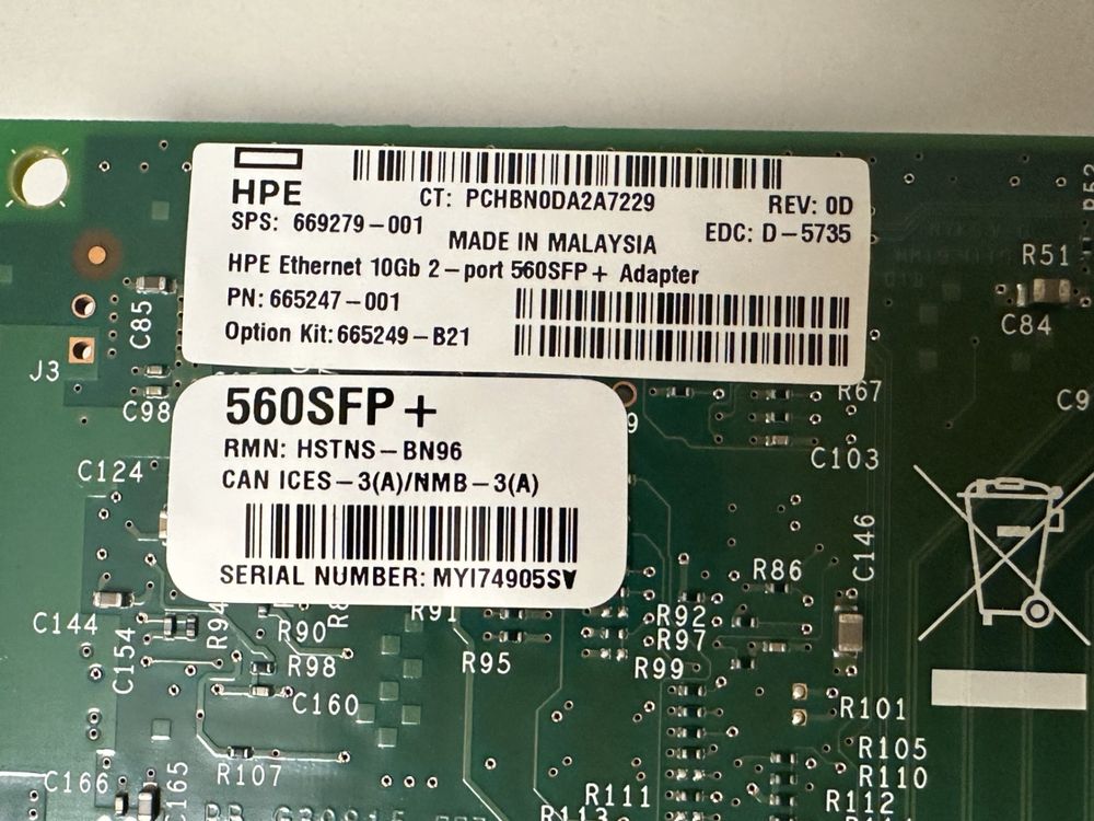 HPE Ethernet 10Gb 2-Port 560SFP+ Adapter, PN: 665247-001 (Gebraucht) in ...