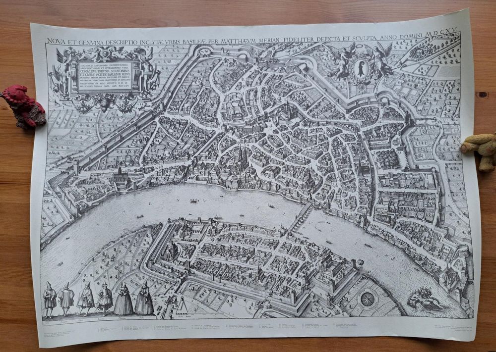 Basel, Merian-Plan, Gesamtansicht aus der Vogelperspektive (D'occasion ...