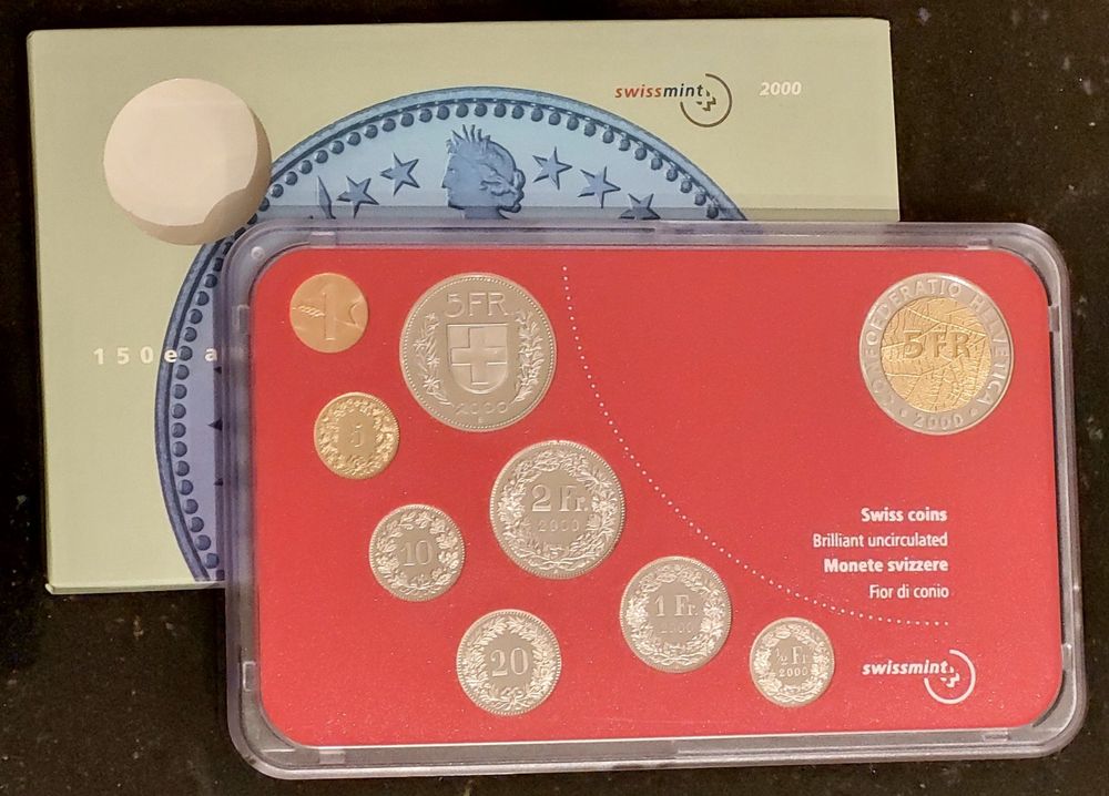 Münzsatz 150 Jahre Schweizer Franken 2000 stgl (Neu (gemäss Beschreibung)) in Arch für CHF 320 ...