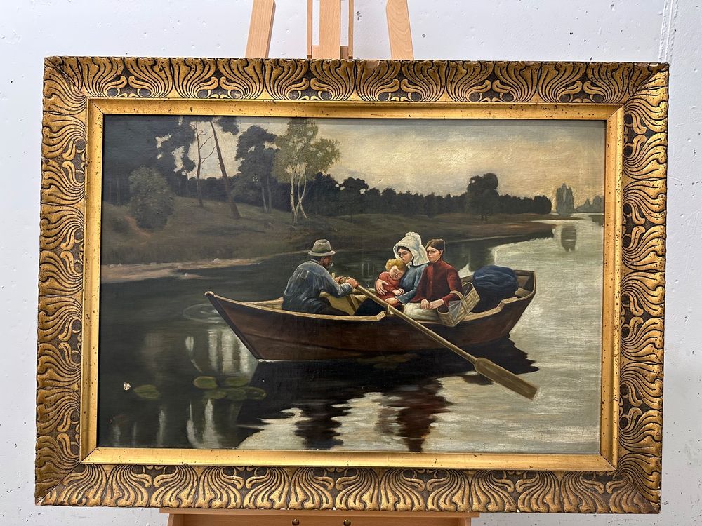 Gemälde Simon Conradi nach Berthold Genzmer Fluss Szene (Gebraucht) in ...