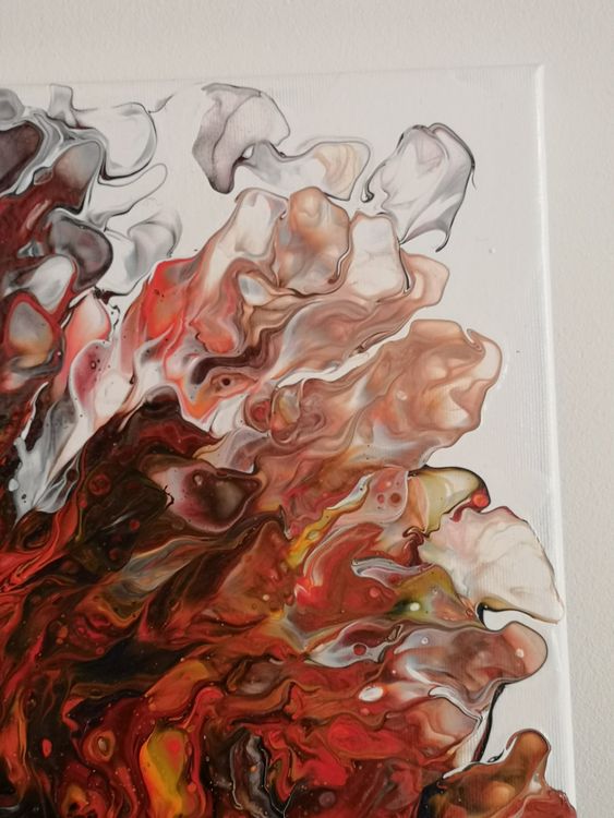 Pouring Bild auf Leinwand, 40 x 40 cm, Unikat | Kaufen auf Ricardo