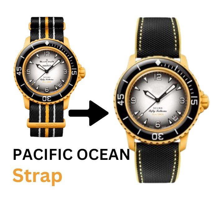 Luxury Swatch X Blancpain Armband/Strap für Pacific Ocean (Neu und ...