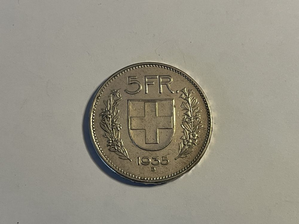 Moneta 5 franchi svizzeri in argento 1935 | Kaufen auf Ricardo