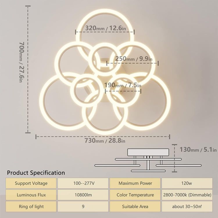 120W Modern LED Deckenleuchte Dimmbar mit Fernbedienung (Neu und originalverpackt) in Herisau ...