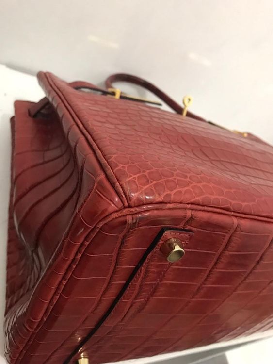 Hermes Birkin 35 RH Porosus Matte Ghw N complete Rec Cites (Gebraucht ...