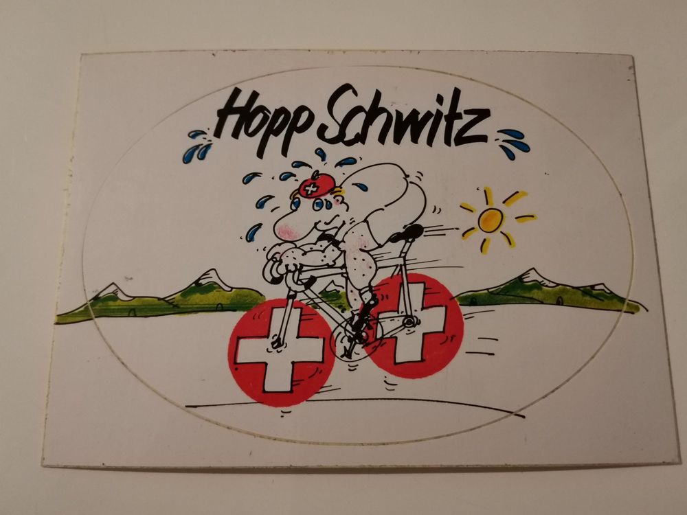 Hopp Schwiiz, Sticker auf Ansichtskarte (Gebraucht) in Liestal für CHF ...