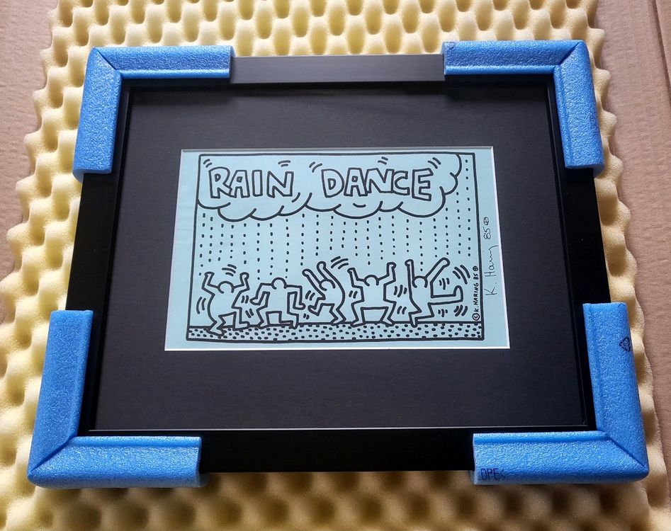 Keith Haring - Rain Dance 1985 Hand signed announcement COA (Gebraucht ...