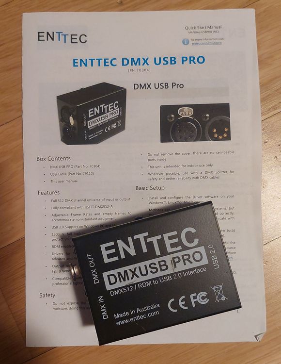 Enttec DMX USB Pro Interface DMX512/RDM inkl. 2 XLR Adapter (Neu und originalverpackt) in Zürich ...